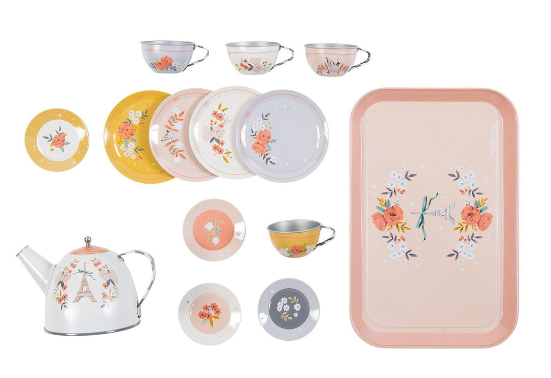 Moulin Roty Metal Parisiennes Travel Children's Pretend Play Tea Set ...