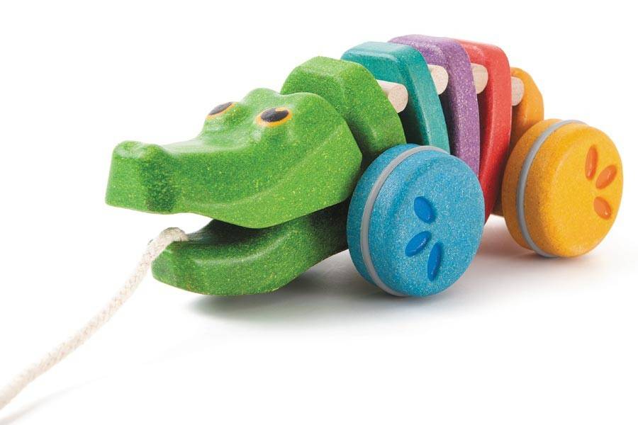 PlanToys Wooden Pull-Along Dancing Alligator Toy– Hazel & Fawn